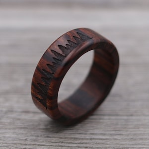Forest Engraved Ring - Fir Trees - Personalized Ring - Outdoor ...