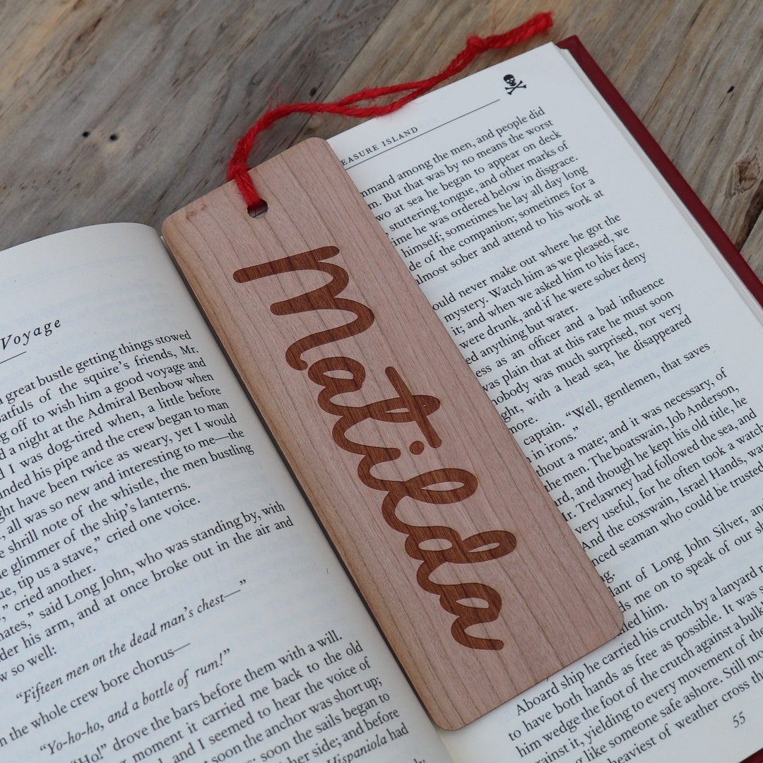 Cursive Name, Script, Wood Bookmark, Custom Bookmark, Personalized ...