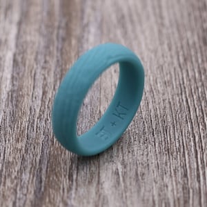 5.7MM Tree Bark Patterned Silicone Ring (choose Your Color): Custom ...