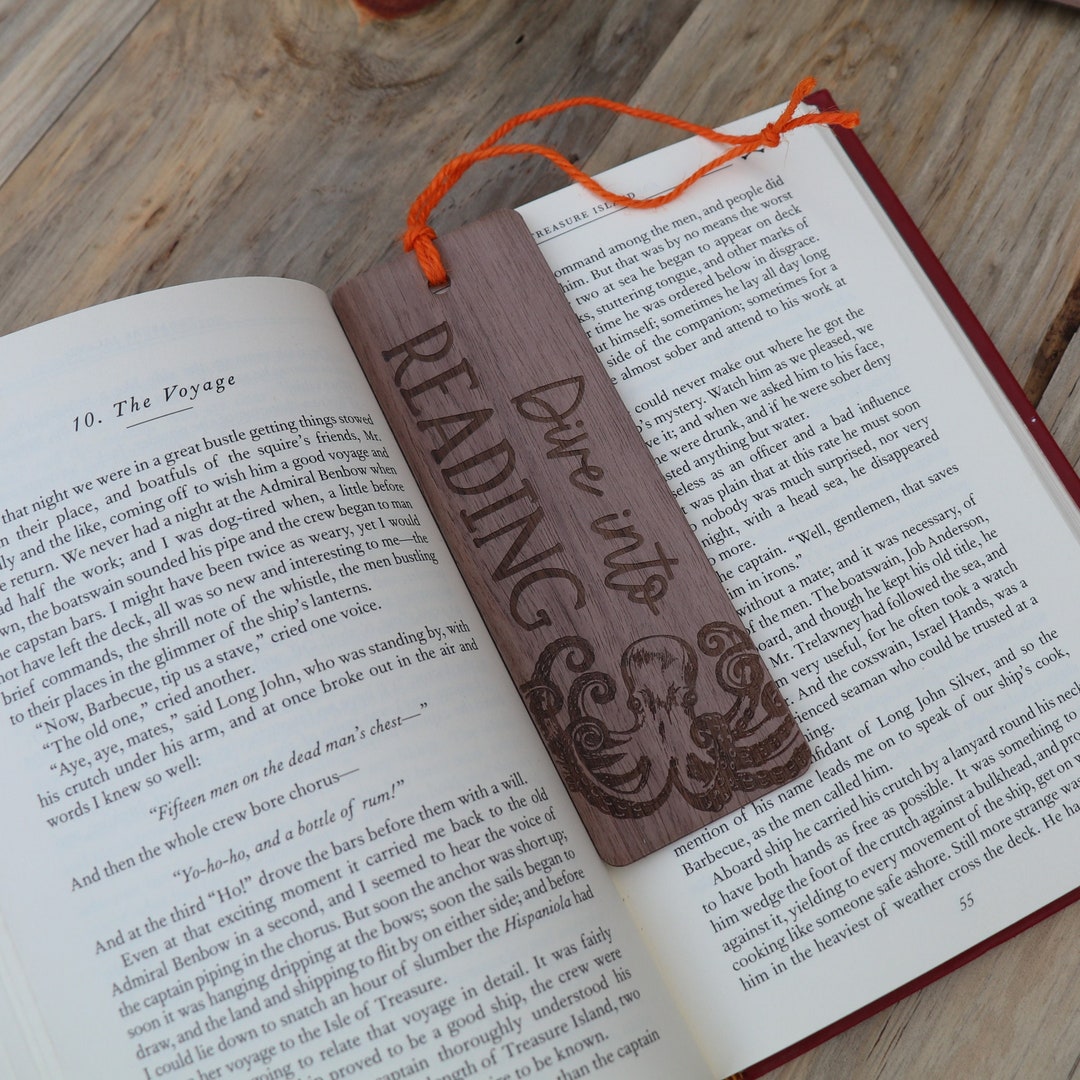 Dive Into Reading, Reader (choice of Wood Type): Custom Engraved Wood ...
