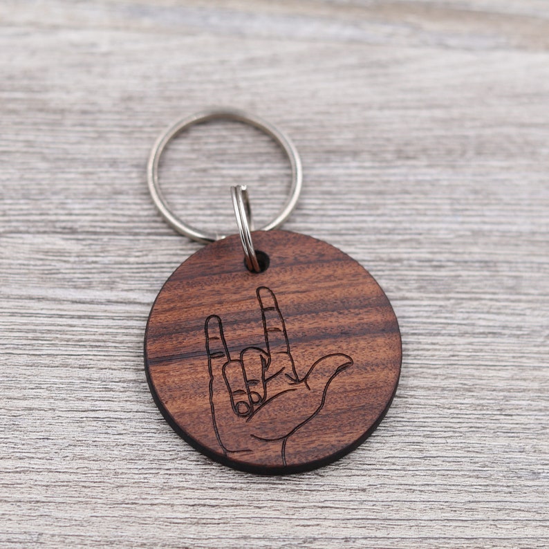 I Love You Sign ASL Keychain American Sign Language - Etsy