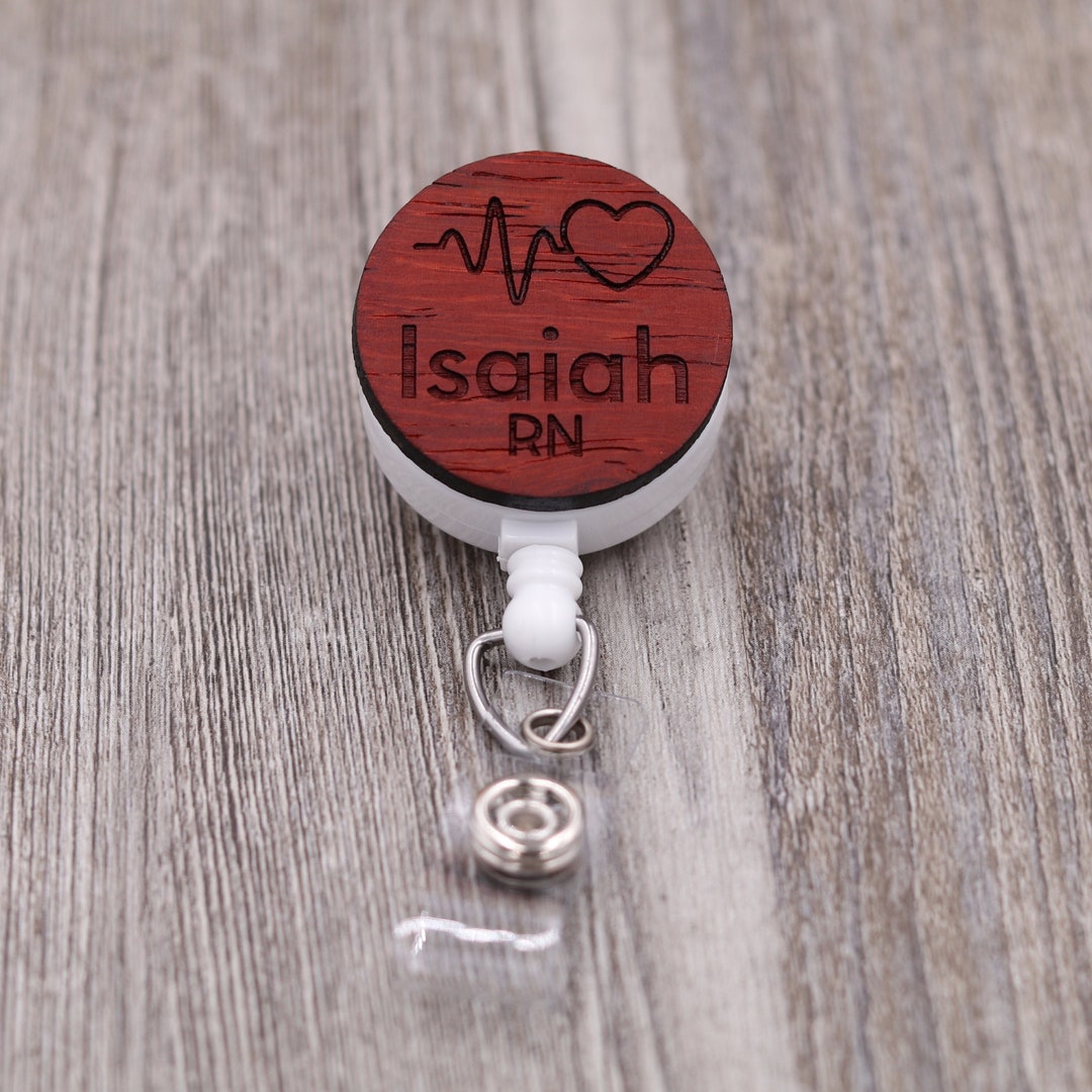 EKG Badge Reel With Name, Cardiologist, Medical, Heart Health, Doctor ...