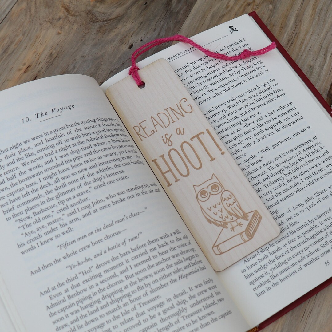 Reading is a HOOT!, Wood Bookmark, Custom Bookmark, Personalized ...