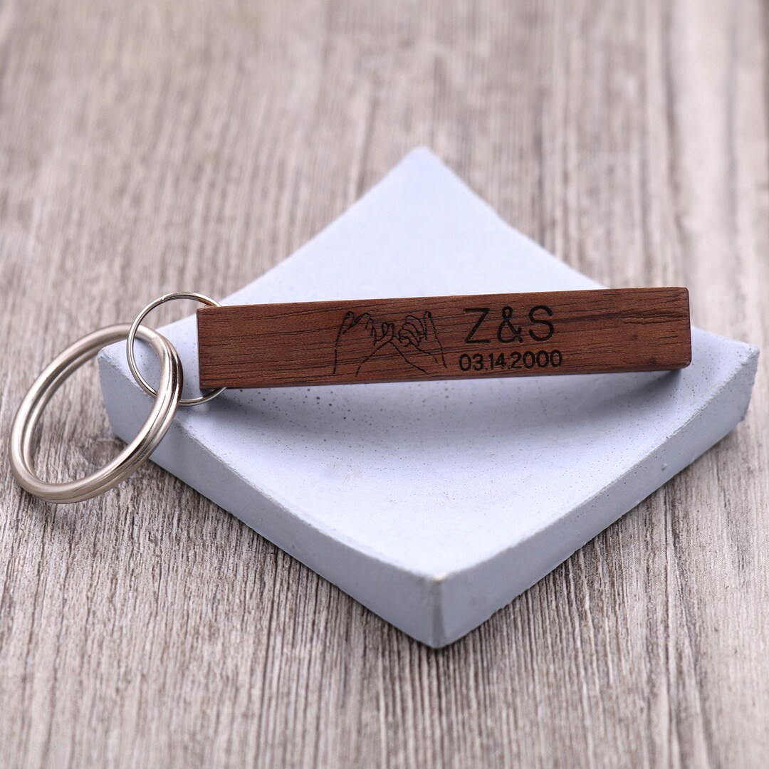 Pinky Promise 3D Wood Bar Keychain, Pinky Swear, Special Person ...