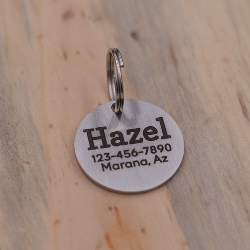 Engraved LARGE Shield Dog Pet ID Tag | Etsy
