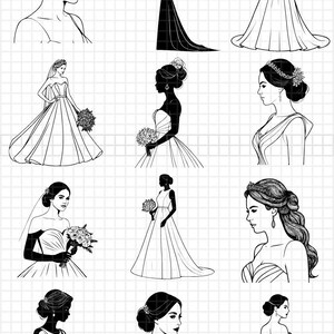 Bride 50 SVG Bundle - Bride PNG, Bride Silhouette, - Instant Download ...