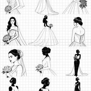 Bride 50 SVG Bundle - Bride PNG, Bride Silhouette, - Instant Download ...