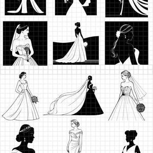 Bride 50 SVG Bundle - Bride PNG, Bride Silhouette, - Instant Download ...