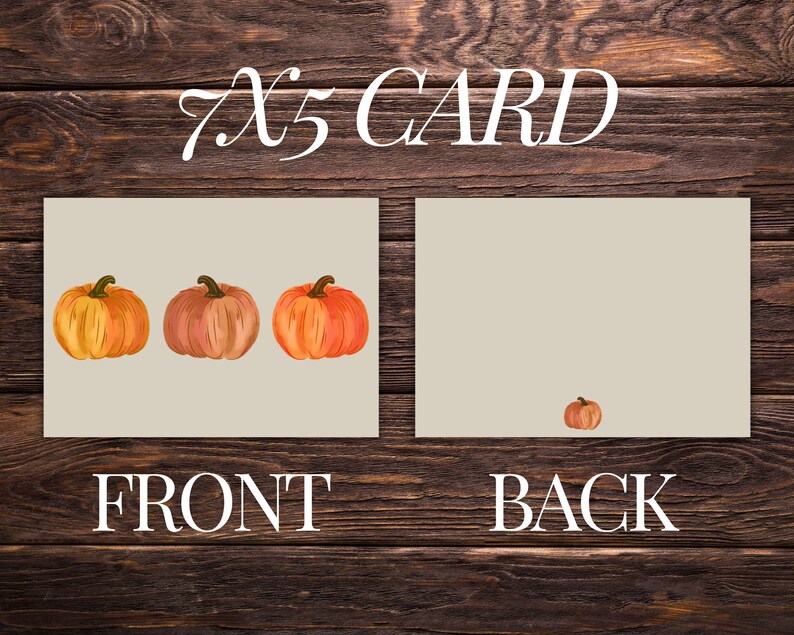 Printable 7x5 Pumpkin Card | Fall Card | Digital Fall Card | Printable ...