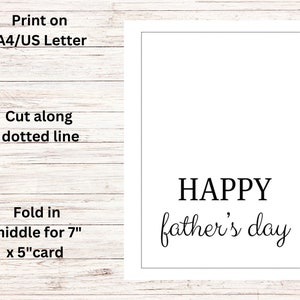 Printable 5x7 Fathers Day Card | Cards for Dad Printable | Fathers Day ...