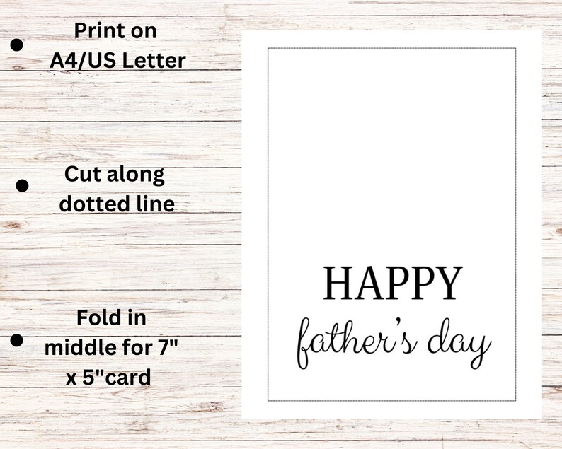 Printable 5x7 Fathers Day Card | Cards for Dad Printable | Fathers Day ...