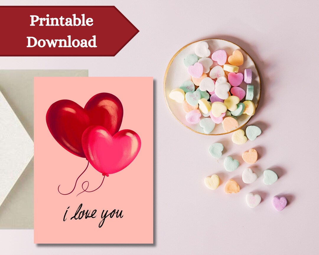 Printable 5x7 Valentines Day Card | Valentines Digital | Printable ...