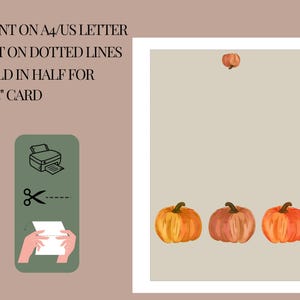 Printable 7x5 Pumpkin Card | Fall Card | Digital Fall Card | Printable ...