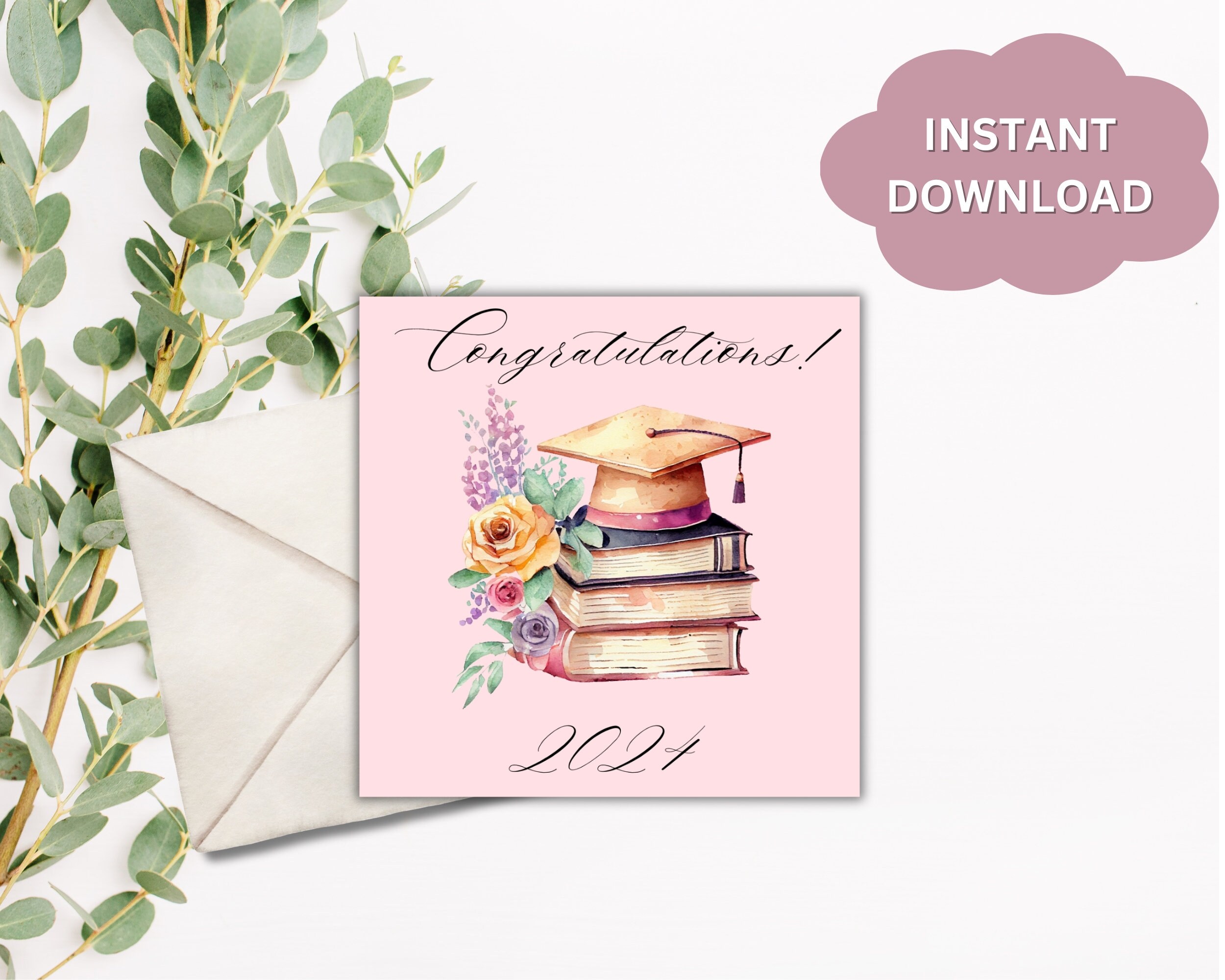 Two Printable 4x4 Cards L Graduation Card 2024 Grad Card Printable ...