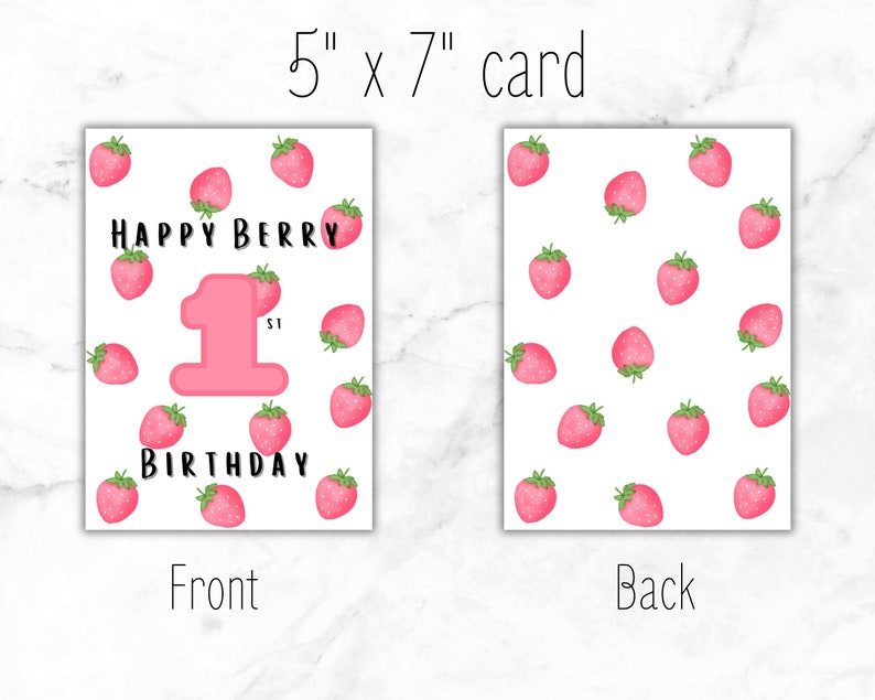 Printable 5x7 Birthday Card L Girl Card | 1st Birthday Card | Digital ...