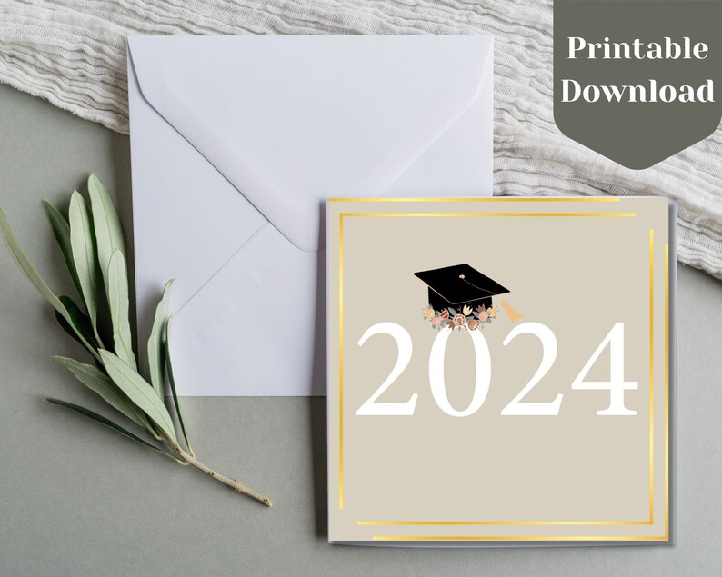 Two Printable 4x4 Cards L Graduation Card 2024 Grad Card Printable ...