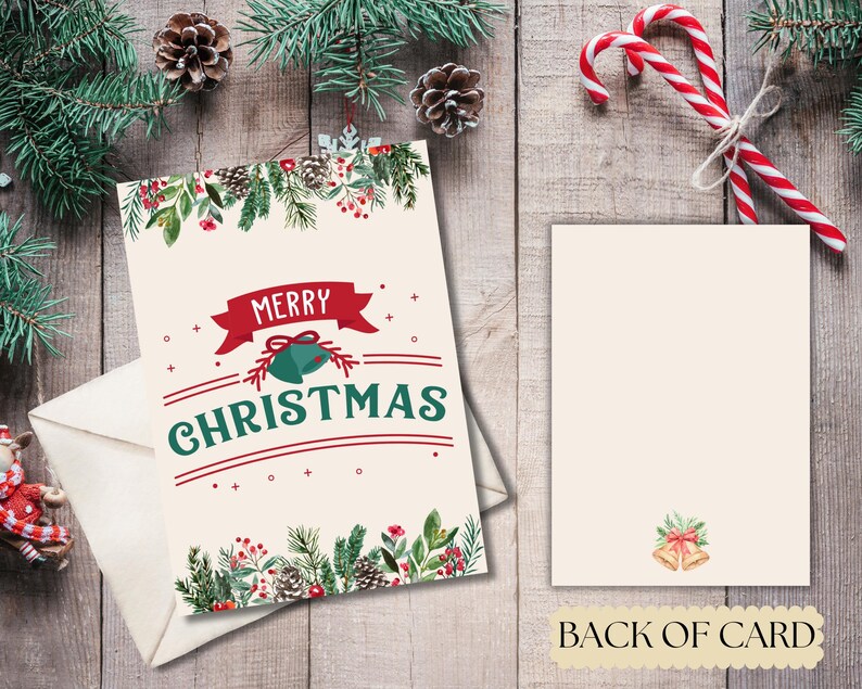 Printable 5x7 Card L Christmas Card | Merry Christmas | Printable Cards ...