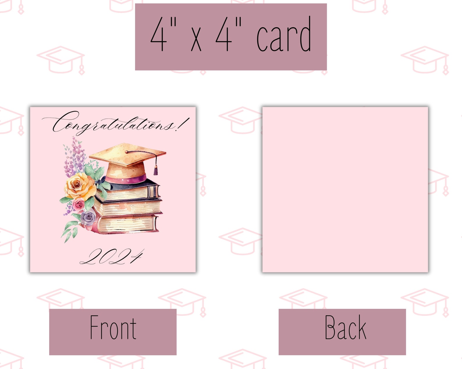 Two Printable 4x4 Cards L Graduation Card 2024 Grad Card Printable ...