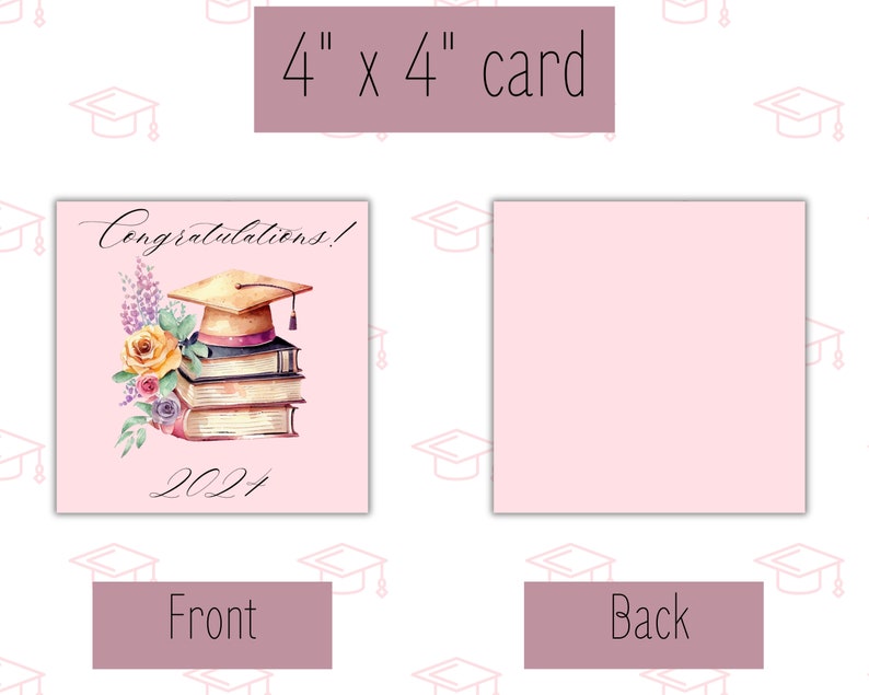 Two Printable 4x4 Cards L Graduation Card 2024 Grad Card Printable ...