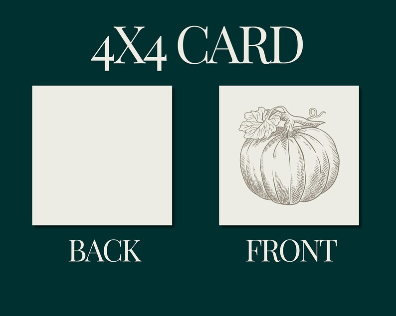 Two Printable 4x4 Cards L Pumpkin Card | Fall | Printable Cards ...