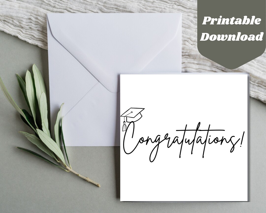 Two Printable 4x4 Cards L Graduation Card 2024 Grad Card Printable ...