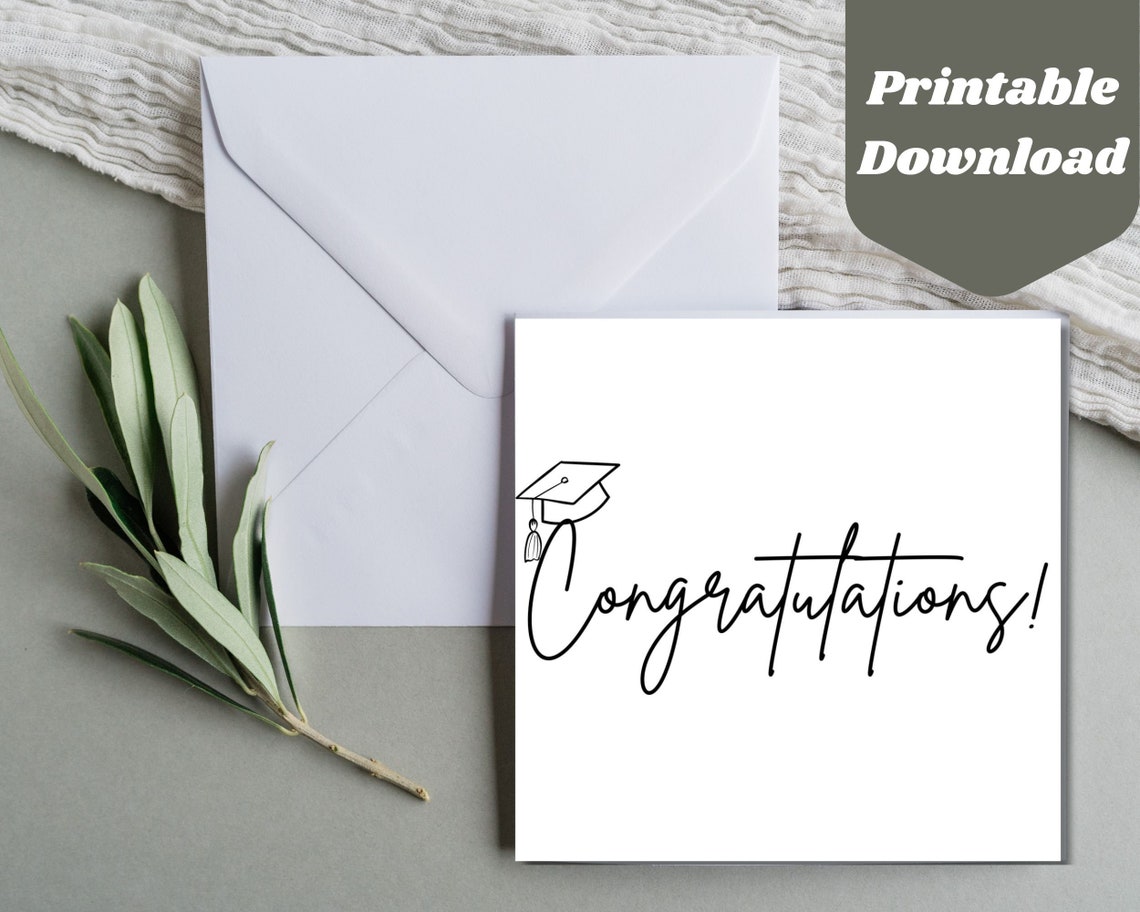 Two Printable 4x4 Cards L Graduation Card 2024 Grad Card Printable ...