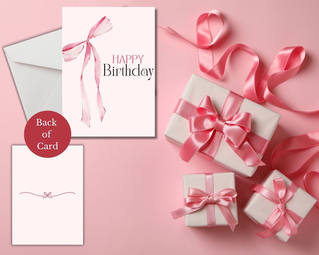 Printable 5x7 Birthday Card L Birthday Card | Digital Download| Girly ...