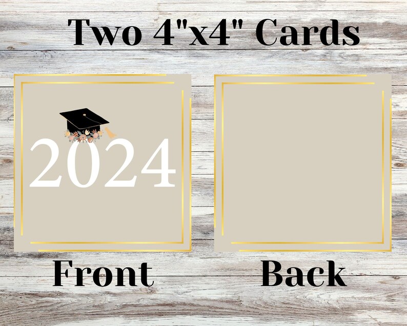 Two Printable 4x4 Cards L Graduation Card 2024 Grad Card Printable ...