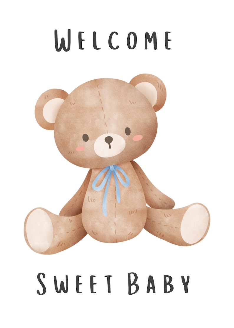 Printable 5x7 Baby Card L Baby Boy Card | Baby Card | Printable Cards ...