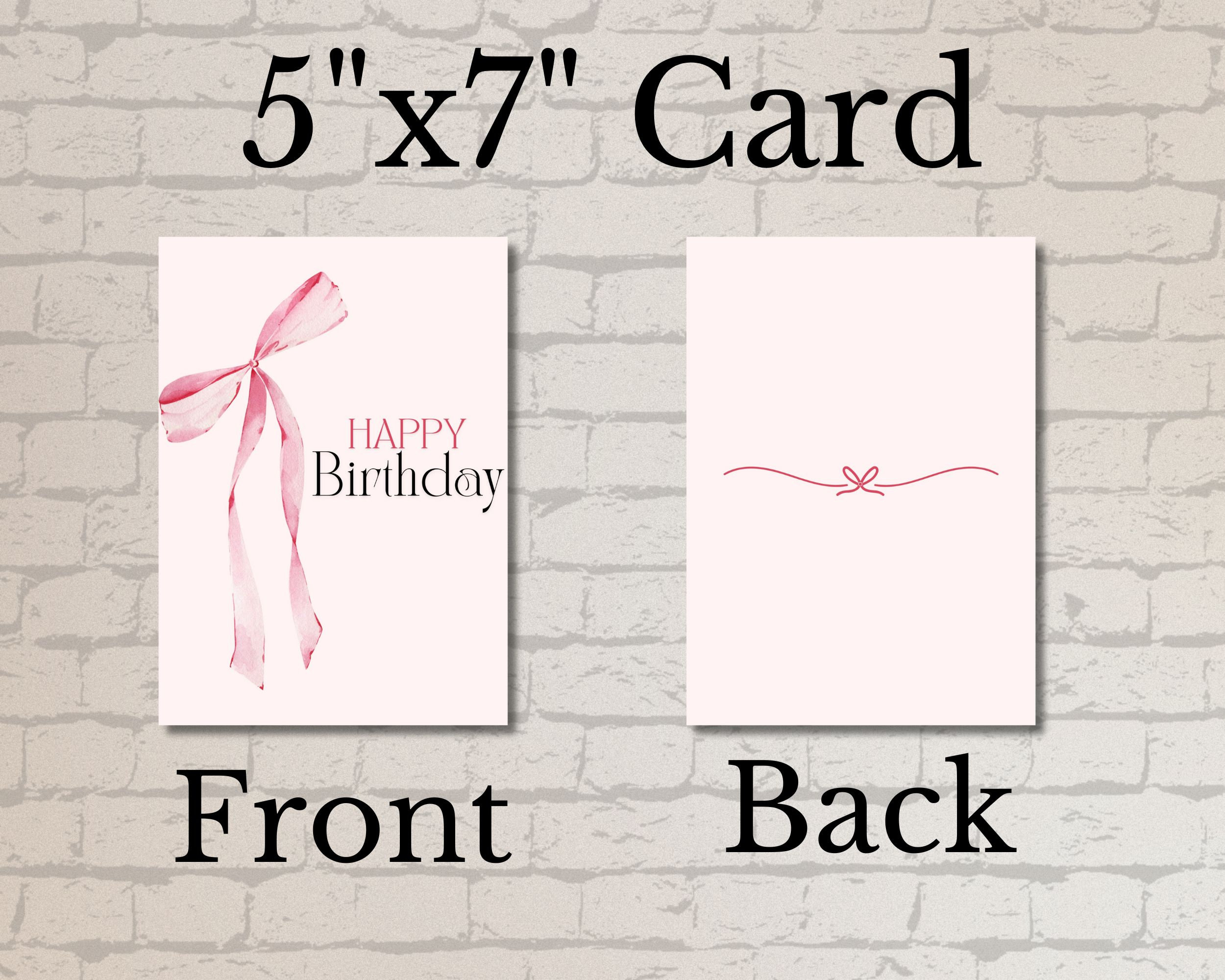 Printable 5x7 Birthday Card L Birthday Card | Digital Download| Girly ...