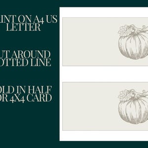 Two Printable 4x4 Cards L Pumpkin Card | Fall | Printable Cards ...