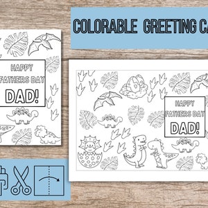 Printable 5x7 Fathers Day Coloring Card | Colorable Card | Fathers Day ...