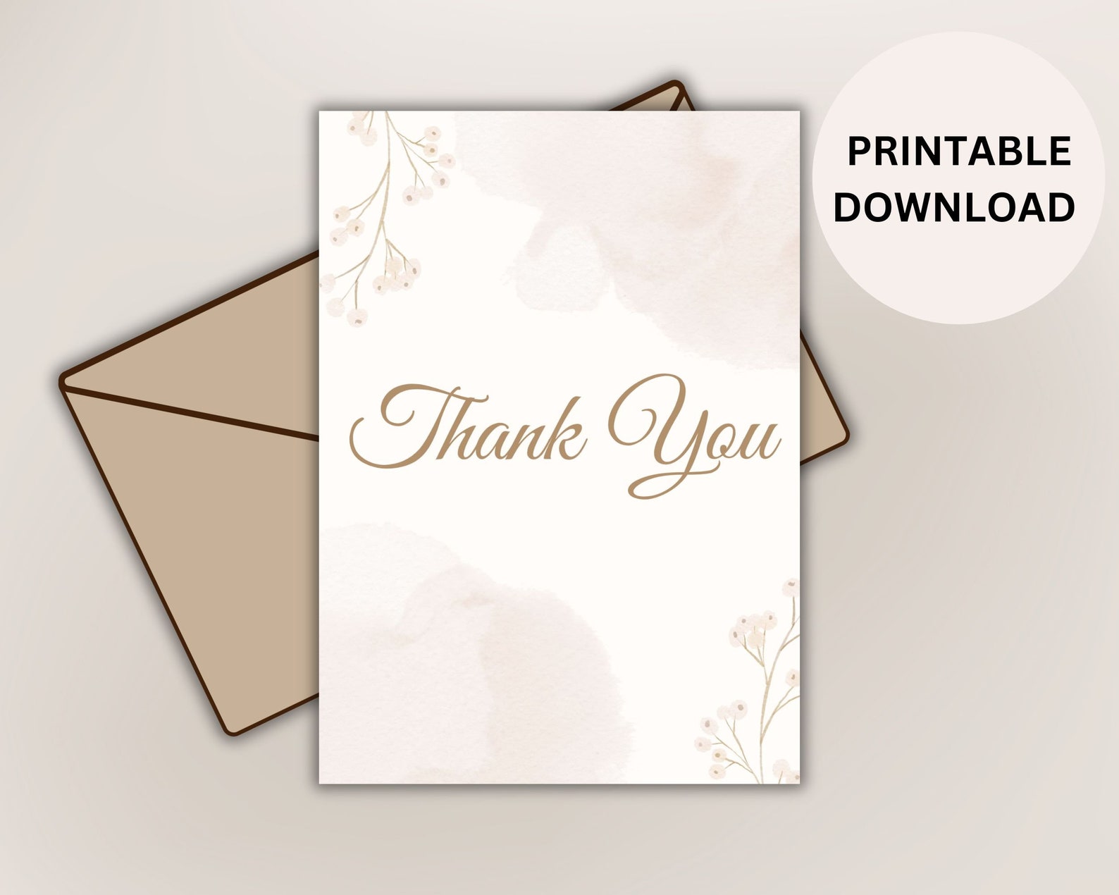Printable 5x7 Thank You Card Thank You Card Printable Thank You Card ...