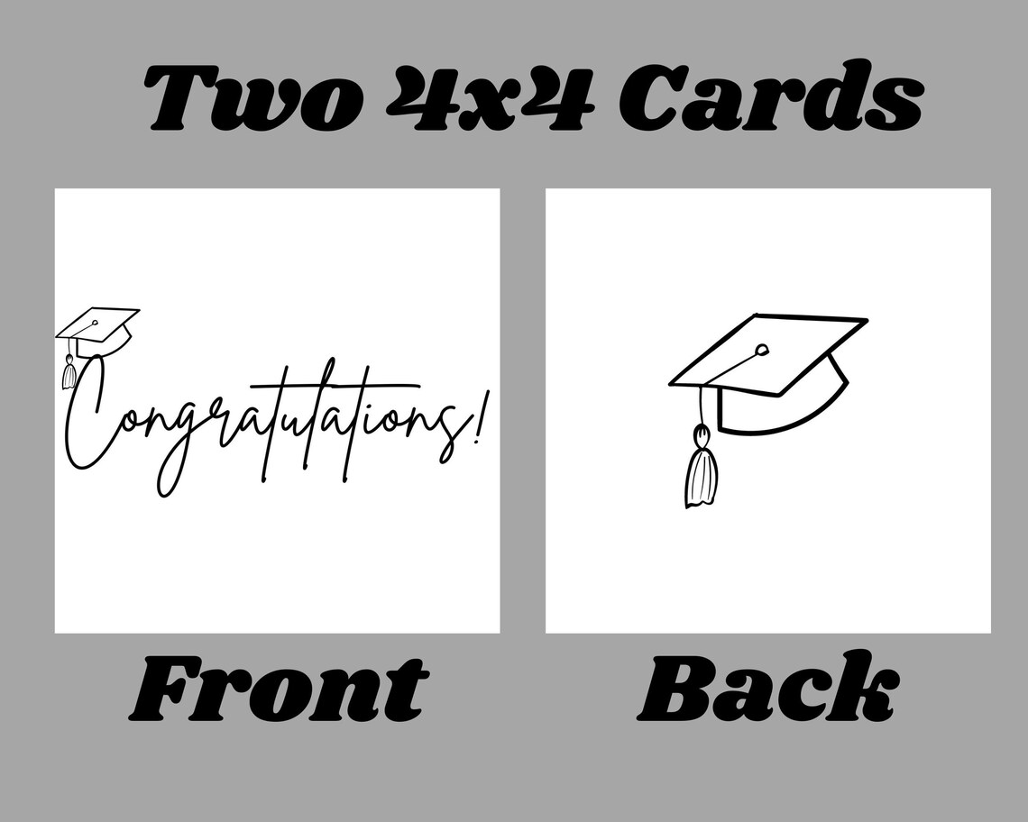 Two Printable 4x4 Cards L Graduation Card 2024 Grad Card Printable ...