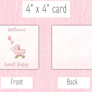 Printable 4x4 Baby Cards L Baby Girl Card | Baby Card | Printable Cards ...