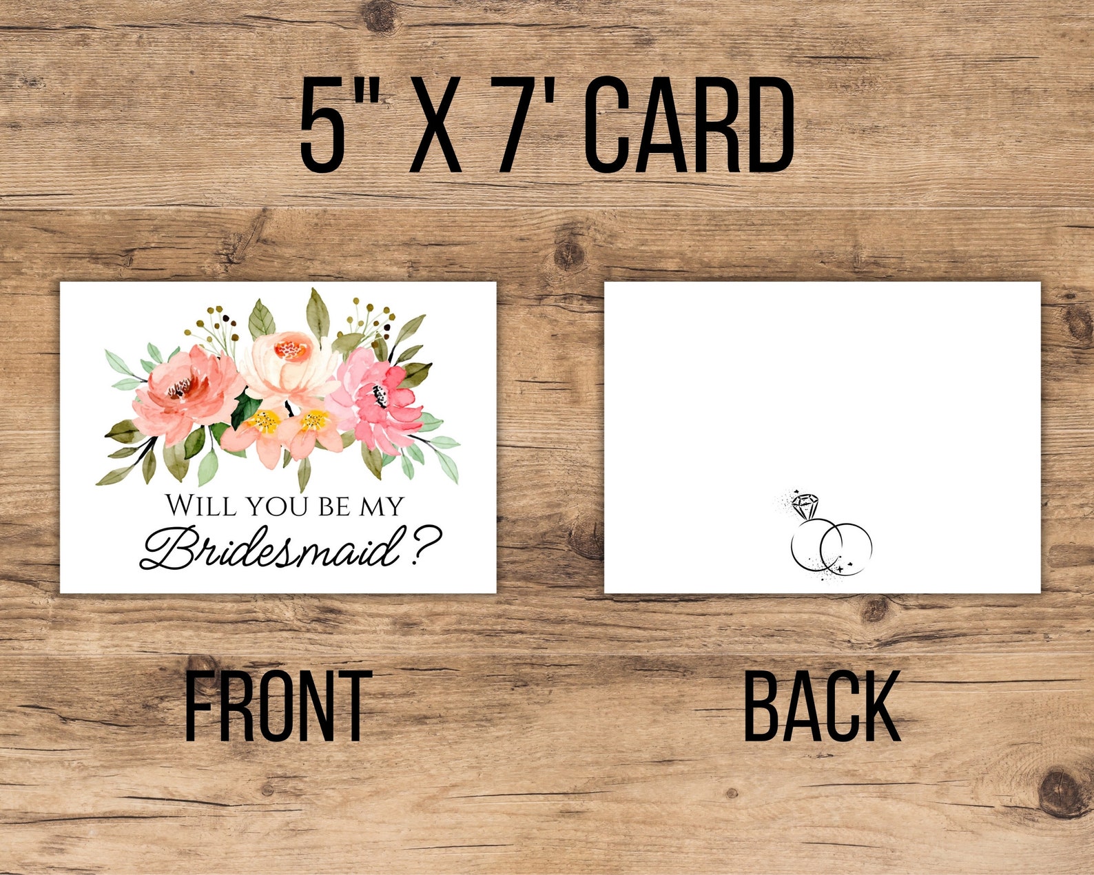 Three Printable 5x7 Cards L Wedding Party | Bridesmaid | Printable ...