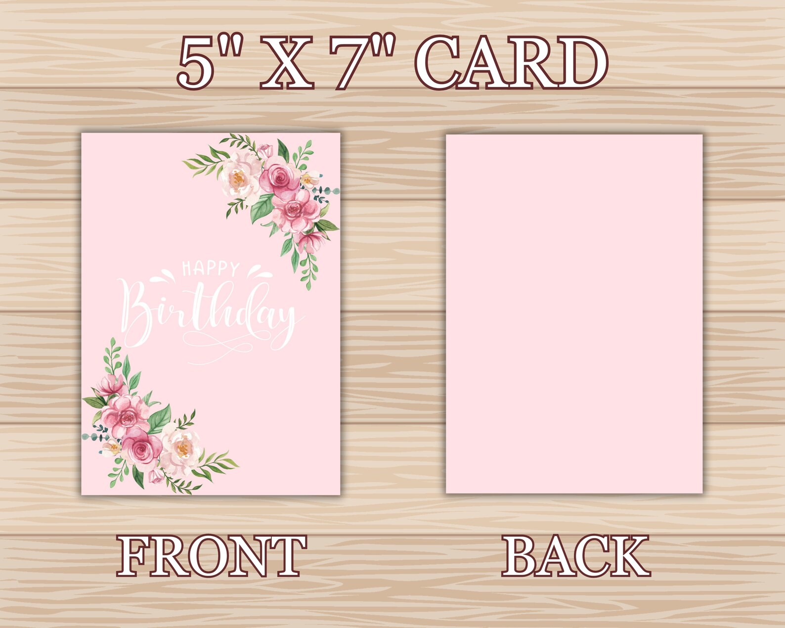 Printable 5x7 Happy Birthday Card | Floral Birthday Card | Birthday ...
