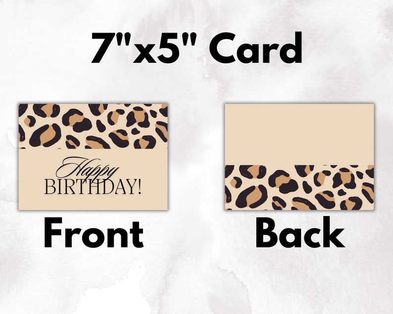 Printable 7x5 Happy Birthday Card | Leopard Birthday Card Print ...