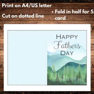 Printable 5x7 Fathers Day Card | Cards for Dad Printable | Fathers Day ...