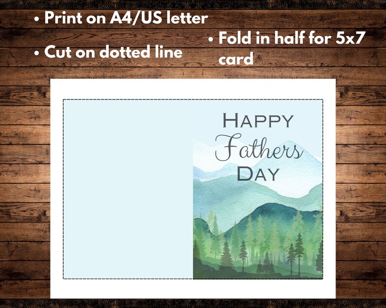 Printable 5x7 Fathers Day Card Cards for Dad Printable Fathers Day Card ...