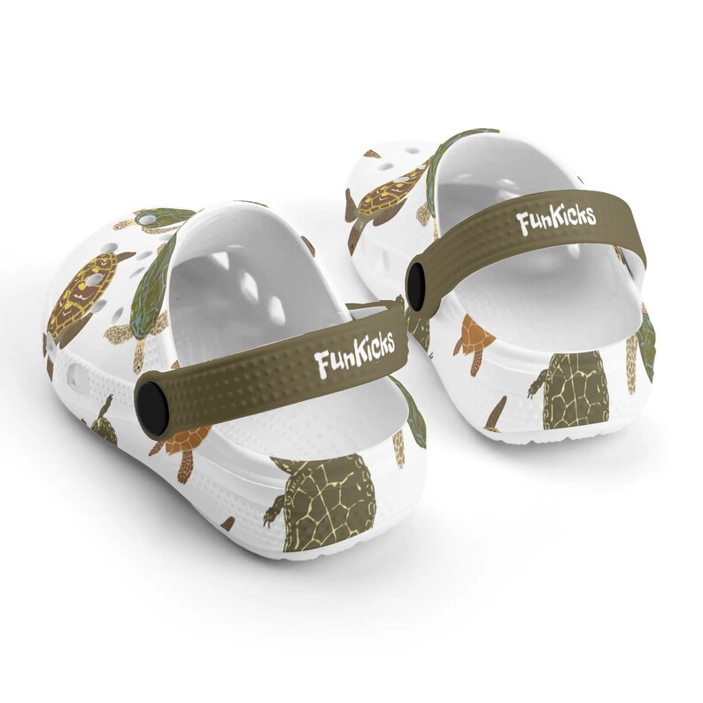 Kids Sea Turtles CLOG Style Funkicks, Birthday Gift Animals Turtles ...