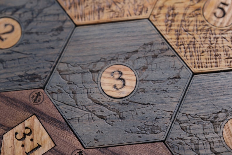 Settlers of Catan Inspired Board Custom 1/4inch Thick Ash Hardwood ...