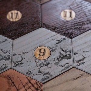 Settlers of Catan Inspired Board Custom 1/4inch Thick Cherry Hardwood ...
