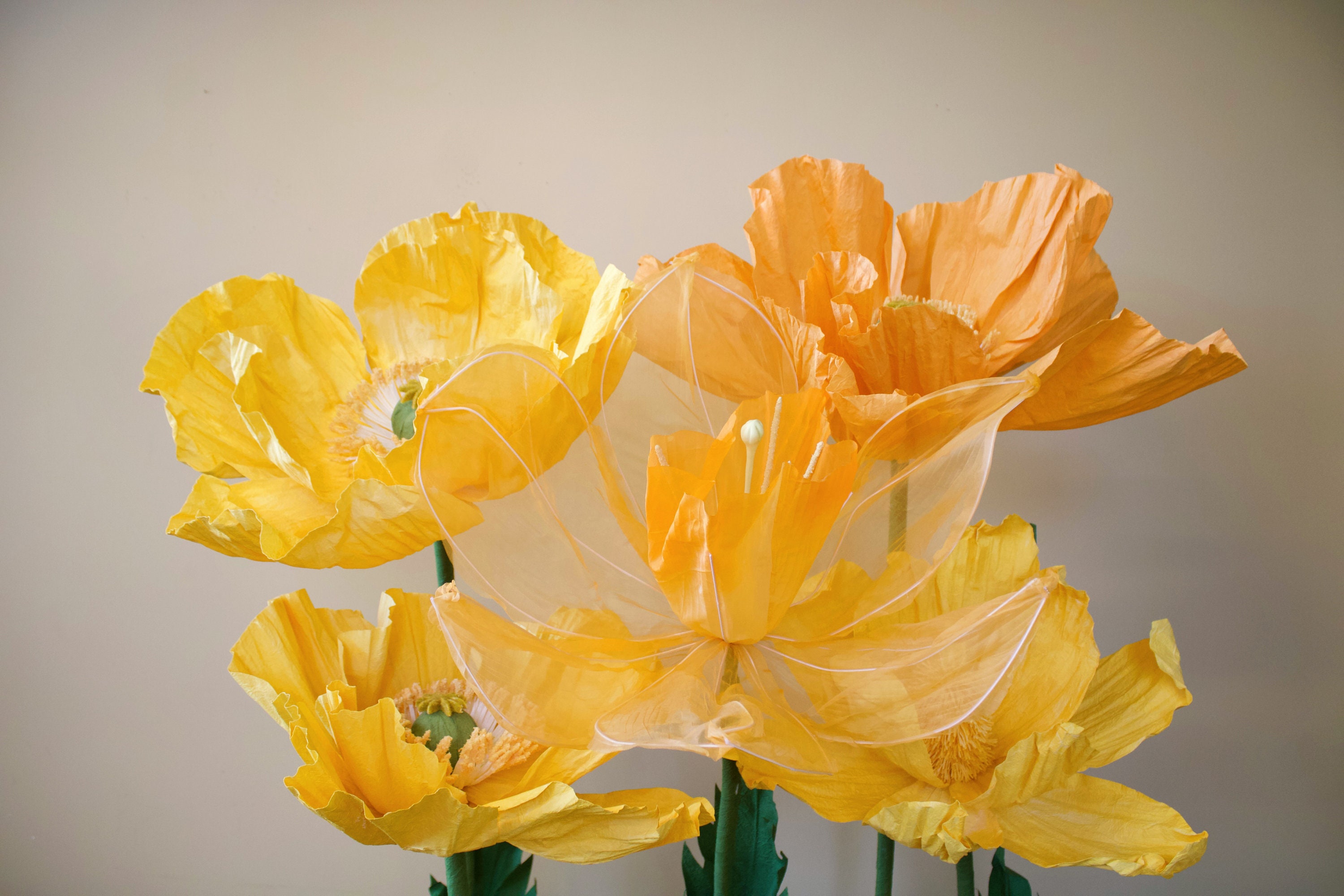 Small Orange Paper Flowers - Etsy