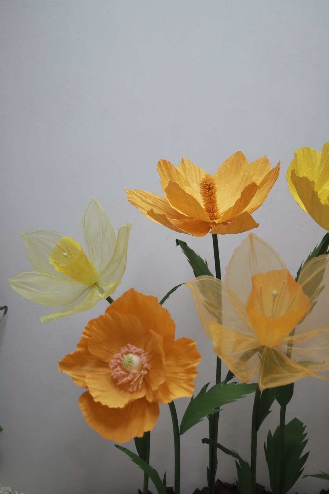 Small Orange Paper Flowers - Etsy