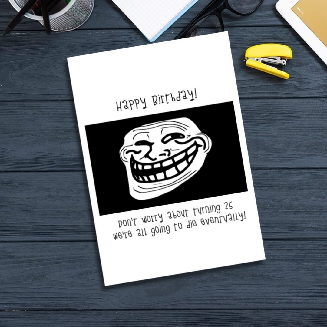 Funny Birthday Card Birthday Card Black Humor Birthday Card Joke ...