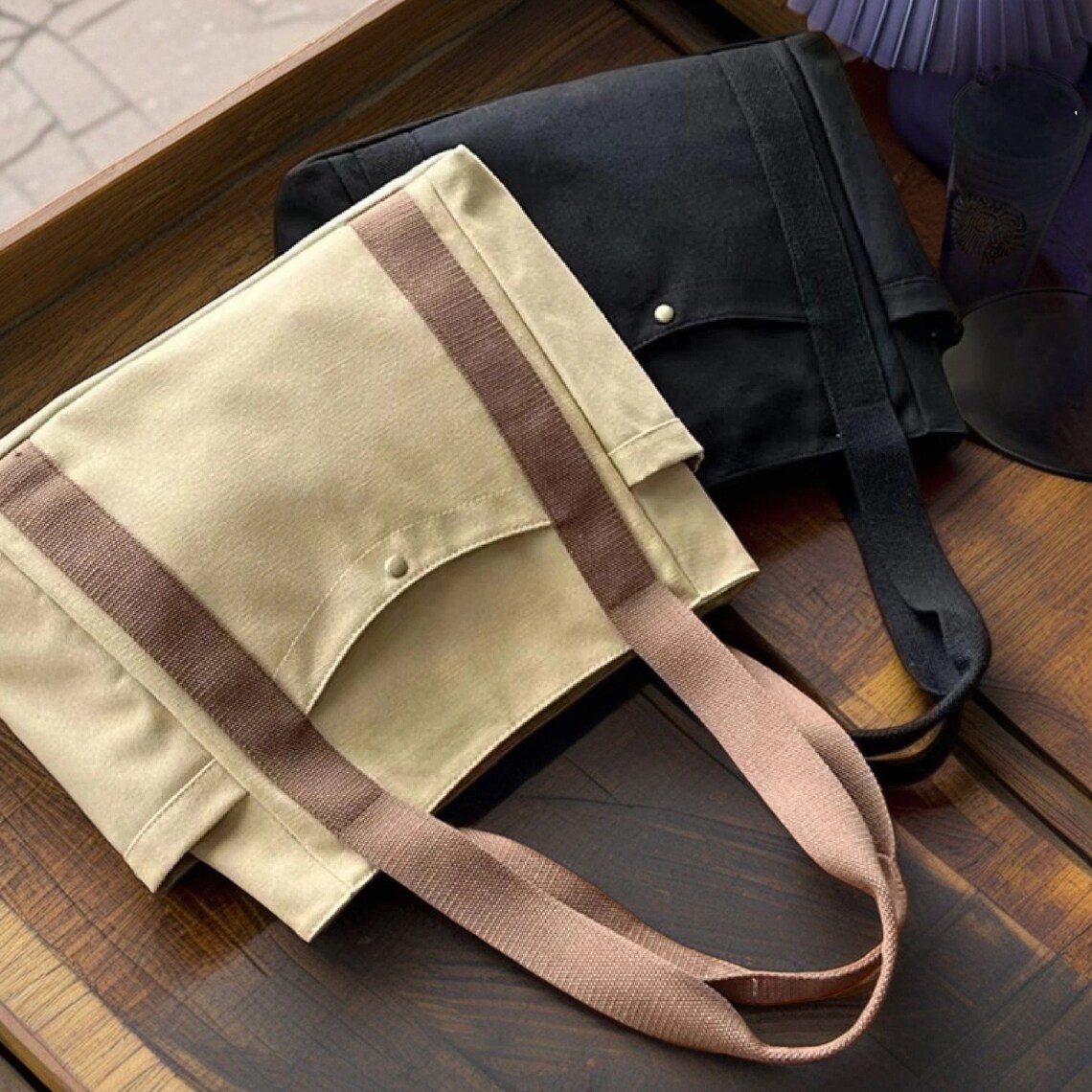 Canvas Tote Bag, Ladies' Commuter Handbag, Student Lunch Box Carrier ...