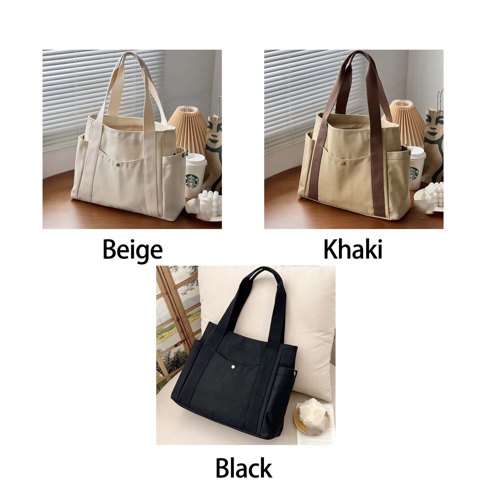 Canvas Tote Bag, Ladies' Commuter Handbag, Student Lunch Box Carrier ...