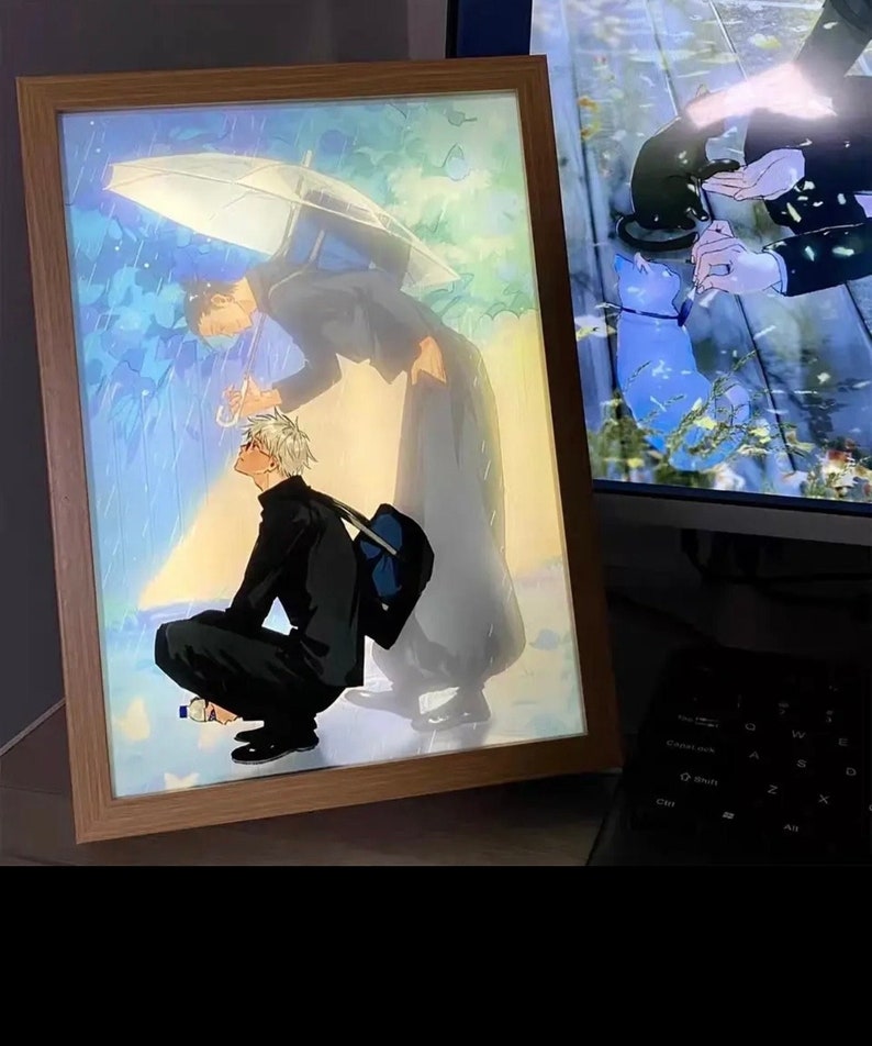 Anime JJK Gojo Geto LED Photo Frame Jujutsu Kaisen Light Frame Painting ...
