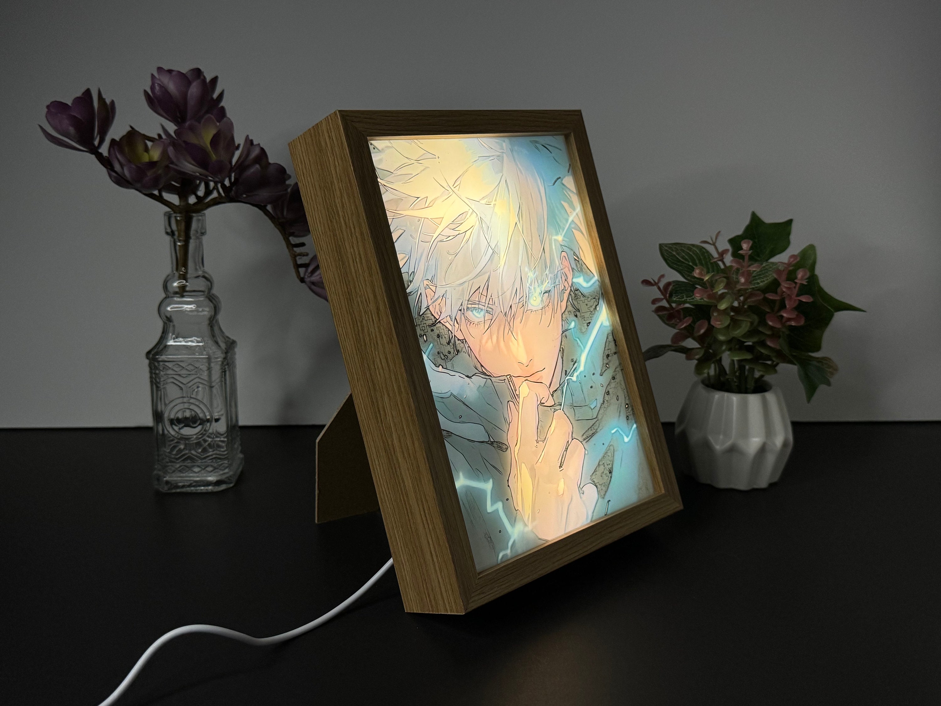 JJK Gojo Satoru Anime Light Frame Box Painting Decor - Etsy